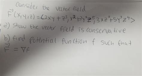 Solved Consider The Vector Field Chegg