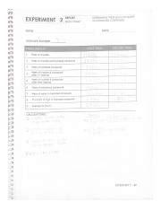 EXPERIMENT 2 Data Sheet REPORT Pdf Course Hero