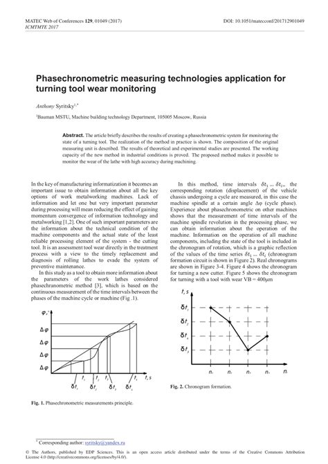 Pdf Phasechronometric Measuring Technologies Application For Turning Tool Wear Monitoring