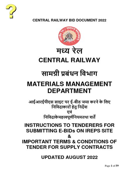Indian Railways Bid Document Pdf Cheque Procurement