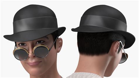 선글라스를 낀 세련된 중국 남자 3d 모델 169 3ds Blend C4d Fbx Max Ma Lxo Obj Gltf Upk Unitypackage