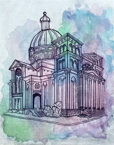 Watercolor Architecture Sketch