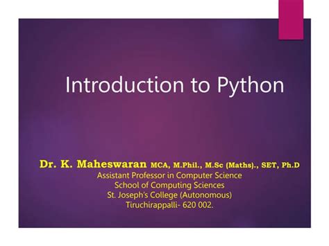Introduction To Python Features History And Downloadpptx