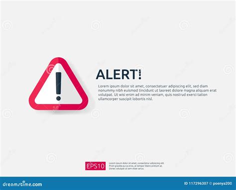 Attention Warning Alert Sign Banner With Exclamation Mark Symbol Concept For Danger On Internet