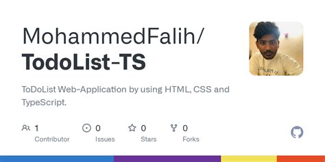 github mohammedfalih todolist ts todolist web application by using html css and typescript