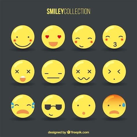 Collection Smiley Mignon Vecteur Gratuite
