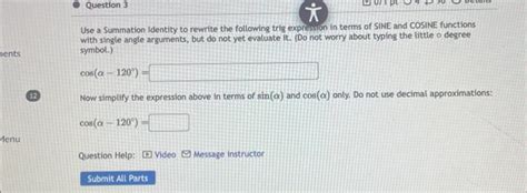 Solved Use A Summation Identity To Rewrite The Following