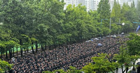 삼성전자 노조 첫 총파업집회 6540명 참여설비·제조·공정서 5211명