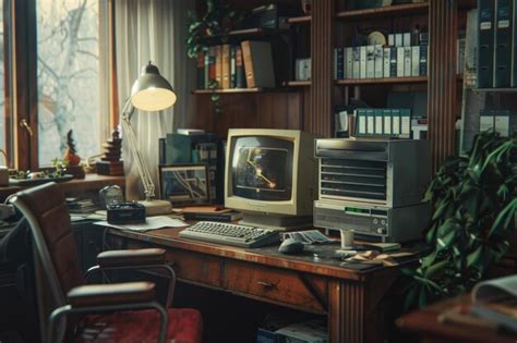 Premium Photo Old Office And Computer With Obsolete Technology