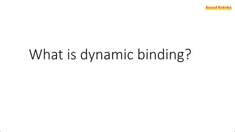 What Is Dynamic Binding In Java With Example Java Tutorial For Beginner Youtube