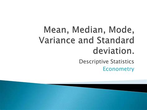Mean Median Mode And Variance Pptx