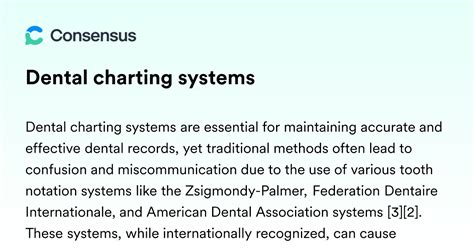 Dental Charting Systems Consensus Academic Search Engine