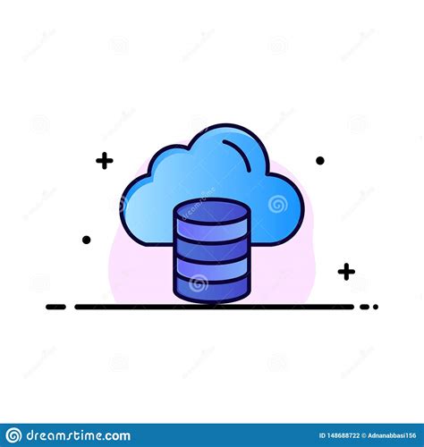 Cloud Computing Money Dollar Business Flat Line Filled Icon Vector
