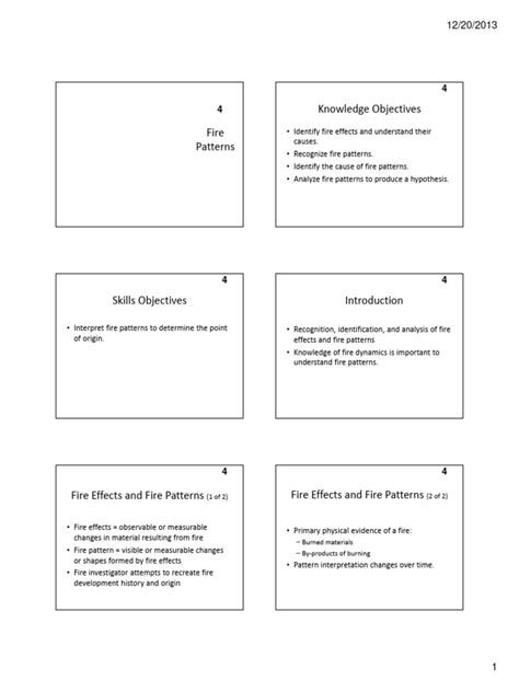 Fipp Ppt Ch 04 Fire Patterns Pdf Fires Combustion