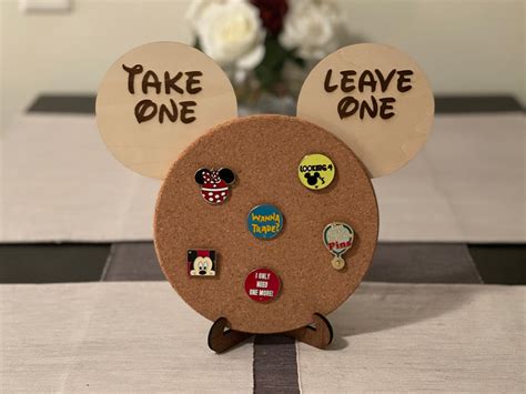 Take One Leave One Mickey Shaped Cork Board Pin Trading Pin Etsy