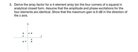 Solved 3 Derive The Array Factor For A 4 Element Array On