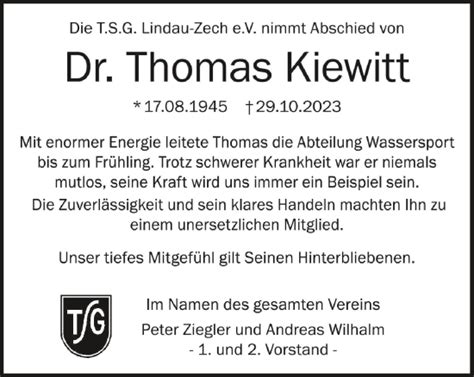 Traueranzeigen Von Thomas Kiewitt Schwaebische De Trauerportal