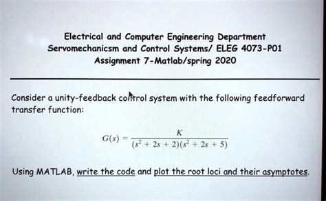 Solved Consider A Unity Feedback Control System With The Following Feedforward Transfer