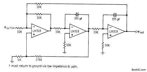 45 KHz LOW PASS STATE VARIABLE FILTER Filter Circuit Basic Circuit