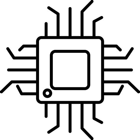 Integrated Circuit Or Microchip Icon In Black Line Art 24197666 Vector Art At Vecteezy