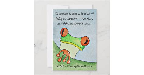 Cute Frog Party Invite Zazzle