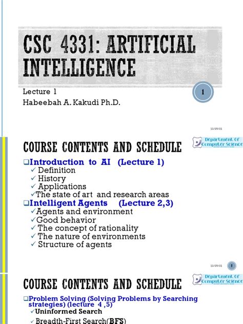 2020csc4331 Lecture1 Pdf Artificial Intelligence Intelligence Ai And Semantics