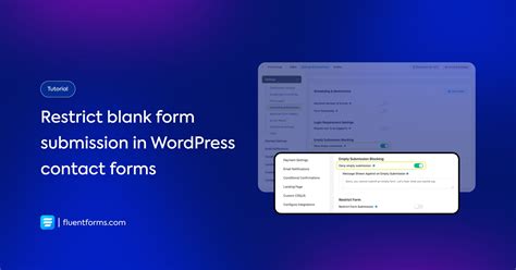 How To Restrict Blank Form Submission In Wordpress Contact Forms Fluent Forms