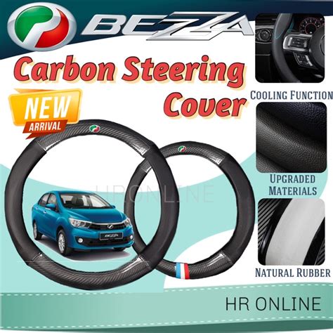 Perodua Bezza Sarung Steering Carbon Steering Wheel Cover Carbon Fibre