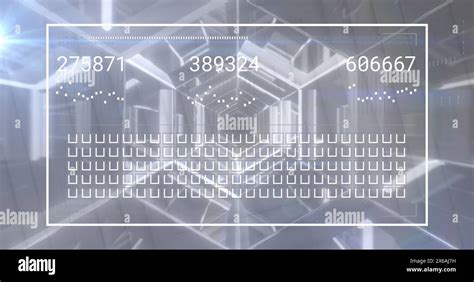 Image Of Interface With Data Processing Against Hexagonal Tunnel In