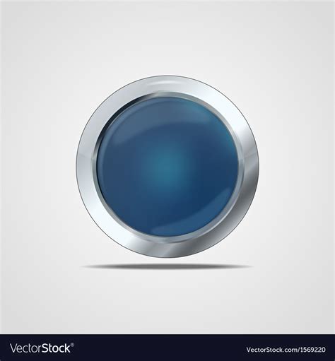 Metallic Glass Button Royalty Free Vector Image