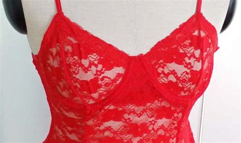 Plus Size Sexy Red Lace Chemise And Robe Lingerie N