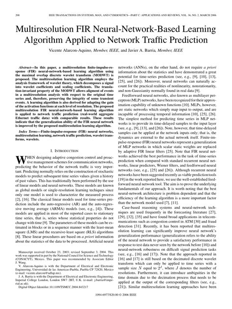 Pdf Multiresolution Fir Neural Network Based Learning Algorithm