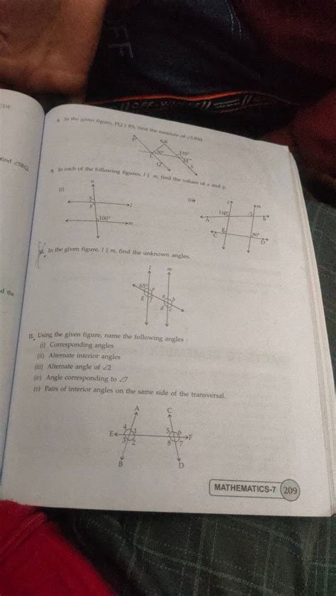 in the given figure i∥m find the unknown angles 11 using the given fi