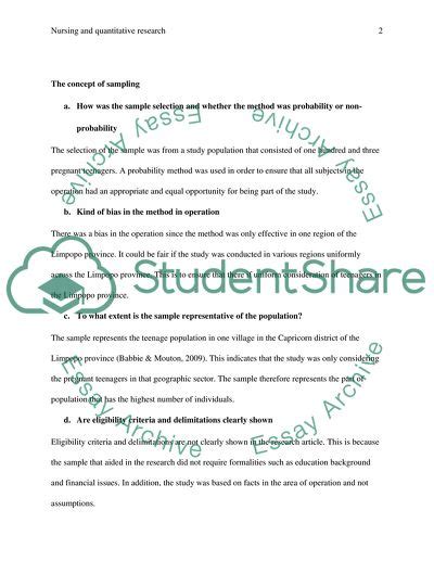 Quantitative Research Assignment Example Topics And Well Written