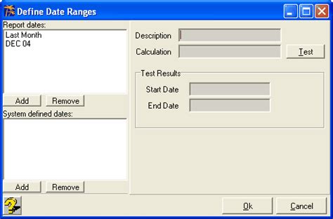 Define Date Range Dialog Box
