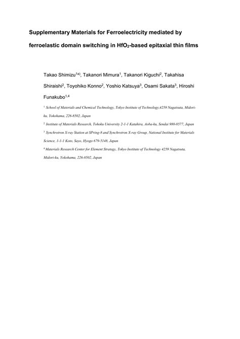 Pdf Ferroelectricity Mediated By Ferroelastic Domain Switching In Hfo