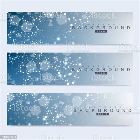 브로셔 매거진 전단지 전단지 표지 책자 연례 보고서를 위한 벡터 템플릿 입자 의료 기술 화학 과학을 위한 분자 구조가 있는 현대