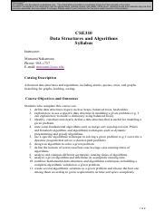 CSE Standard Semester Pdf Disclaimer This Syllabus Is To Be Used As A Guideline Only