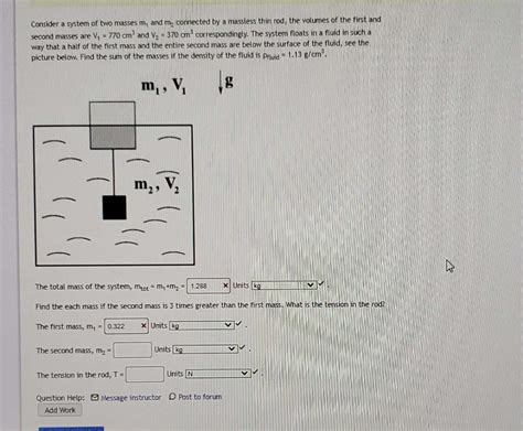 Solved Consider A System Of Two Masses M And M Connected