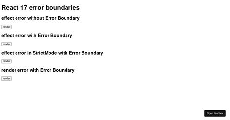React 17 Error Boundaries Codesandbox