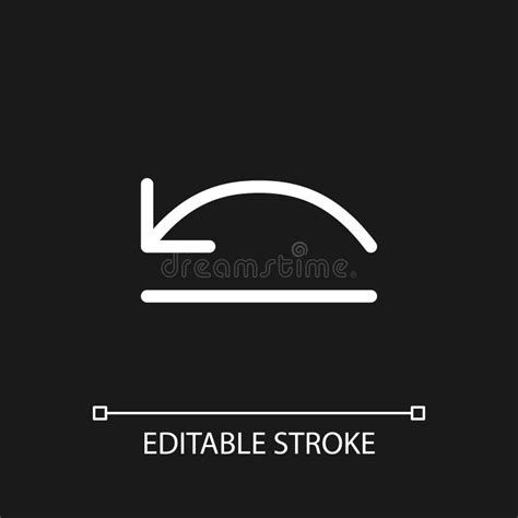 Move Backward Pixel Perfect White Linear Ui Icon For Dark Theme Stock Vector Illustration Of