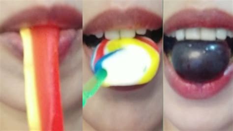 Asmr Emoji Food 🥖💍🍪🍇🥞🥤🍦🌯🍭🌈 Makan Sesuai Emoji Next Youtube