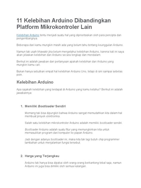 11 Kelebihan Arduino Dibandingkan Platform Mikrokontroler Lain Pdf