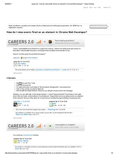 How Do I View Events Fired On An Element In Chrome Web Developer Pdf