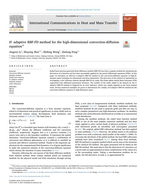 Pdf H Adaptive Rbf Fd Method For The High Dimensional Convection