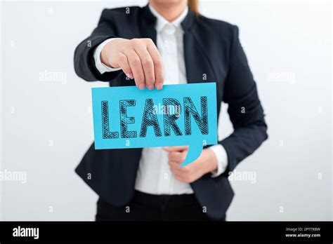 Hand Writing Sign Learn Word For Process Of Acquiring New Modifying