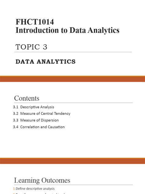 Topic 3 Data Analytics Pdf Variance Standard Deviation