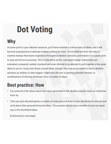 Free 10 Dot Voting Samples In Pdf