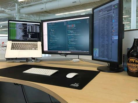 cool setup photo setuptour excellent developer setup featuring a macbook pro with two