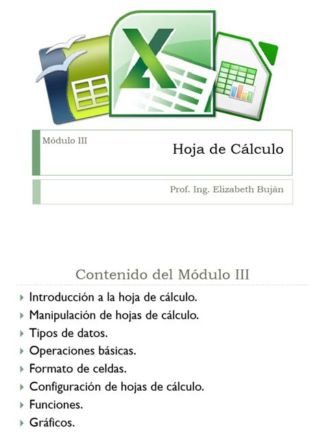 Módulo Iii Hoja De Cálculo Pdf Hoja De Cálculo Microsoft Excel